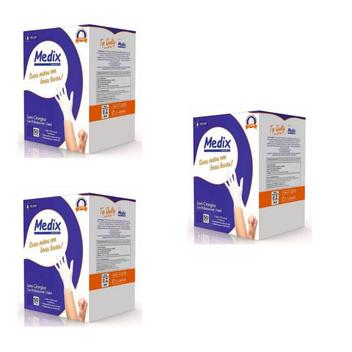 Kit 3 Caixas Luva Cirúrgica Estéril Com Pó Látex Medix 7,5 - Luvas Descartáveis - Magazine Luiza