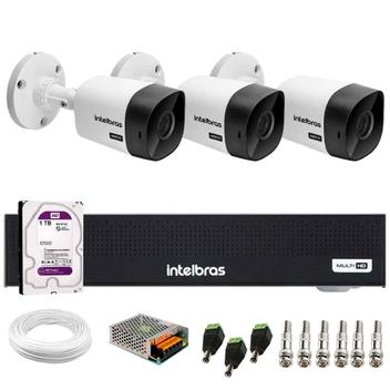 Kit 3 Câmeras Intelbras VHC 1120 B HD 720p Visão Noturna 20m Resistente ...