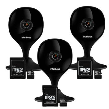 Kit 3 Câmeras Wi-Fi com Aúdio e Inteligência Artificial iMX C Black ...