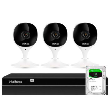Kit 3 Câmeras Wi-Fi iMx C Intelbras Inteligência Artificial Branca ...