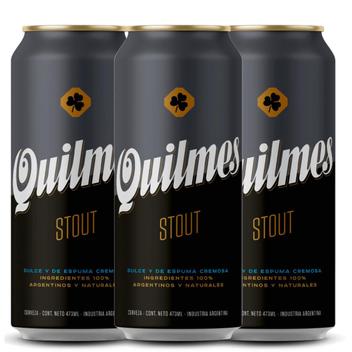 Kit 3 Cerveja Argentina Escura Quilmes Stout Lata 473ml - Cerveja ...