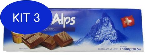 Kit 3 Chocolate Swiss Alps Leche - Ao Leite 300G - Chocolate / Barra de ...