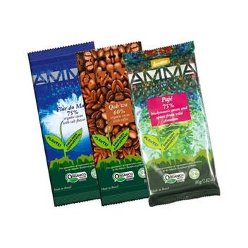 Kit 3 Chocolates Orgânico Amma: Flor Do Mar, Café, - Chocolate / Barra ...