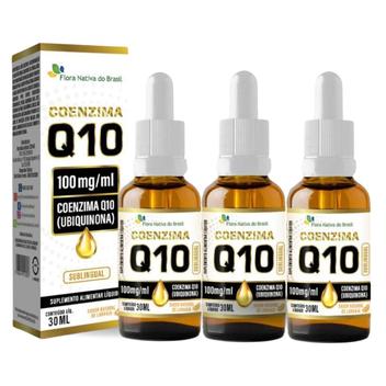 Kit 3 Coenzima Q10 30ml Gotas Flora Nativa - Coenzima Q10 - Magazine Luiza