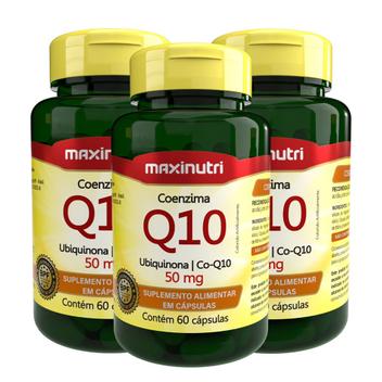 Kit 3 Coenzima Q10 Nutriente Essencial 50mg 60 Capsulas - Maxinutri - Coenzima Q10 - Magazine Luiza