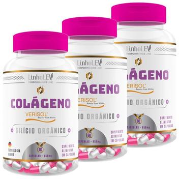 Kit 3 Colágeno Verisol Silício Orgânico 60 Cápsula Linho Lev - LinhoLev ...