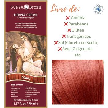 Kit 3 Coloração Tinta Natural Henna Creme Vegano Escolha Cor - Surya ...