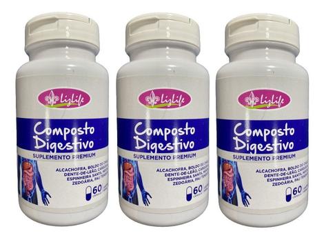 Kit 3 Composto Digestivo - Liz Life - 60 Capsulas - Lactase - Magazine ...
