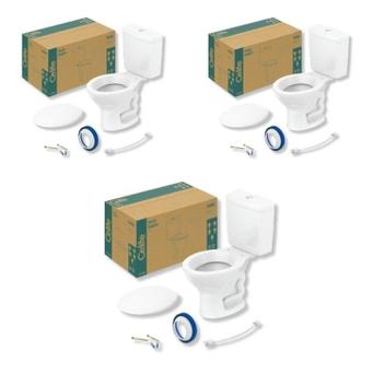 Kit 3 de Bacia com Caixa Acoplada 6 Litros Saveiro Branco - Celite ...