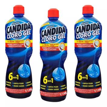 Kit 3 Desinfetante Cloro Gel Super Candida Higienização - Desinfetante ...