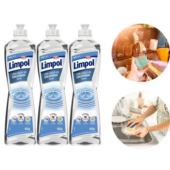 Kit 3 Detergente Concentrado Gel Cristal Limpol Bombril 400g ...