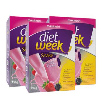 Kit 3 Diet Week Shake Morango e Amora 360g Maxinutri - Outros Suplementos Alimentares - Magazine ...