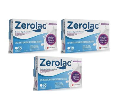 Kit 3 Enzima Lactase Zerolac 10 Cápsulas - União Quimica - Lactase ...