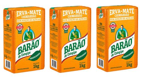 Kit 3 Erva Mate Barão Tradicional a Vácuo 1Kg - Barão de Cotegipe ...