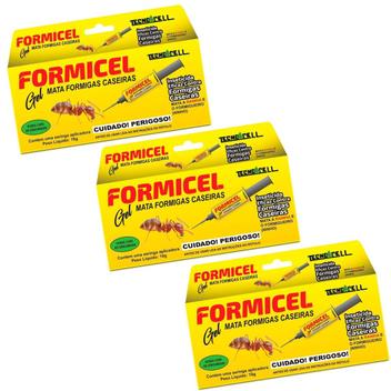 Kit 3 Formicel Formigel Gel 10g cada, Mata Formiga Caseiras - Tecnocell ...