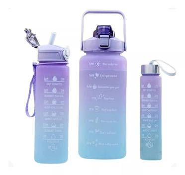 Kit 3 Garrafas Água Squeeze Academia Antivazamento -variadas - GN ...