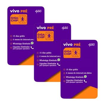 Kit 3 Giga Chip Vivo Pré Pago Combo Barato - Chip de Celular - Magazine ...
