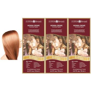 Kit 3 Henna Creme Cores Surya Brasil - Cobre Cabelos Brancos - Henna ...