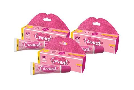Kit 3 Hidratante Labial Carmed BFF Rosa Glitter 10g - Cimed - NÃO ...
