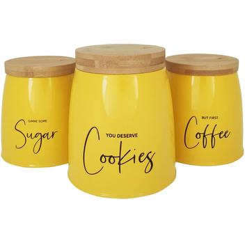 Kit 3 Latas Coffee Sugar e Cookies Sunshine Yoi Potes para Biscoitos ...