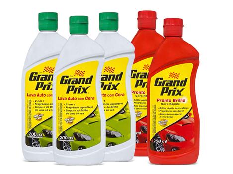 Kit 3 Lava Auto c/Cera Grand Prix 200ml + 2 Cera Liquida - Cera ...