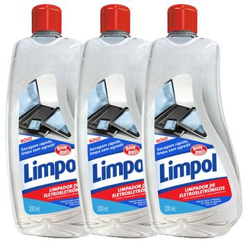 Kit 3 Limpador De Eletroeletrônicos Limpol Bombril 200ml - Limpa Tela ...
