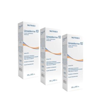 Kit 3 Loção Rehidratante Ureaderme 10% Ureia 120ml - Nutriex - Cuidados ...