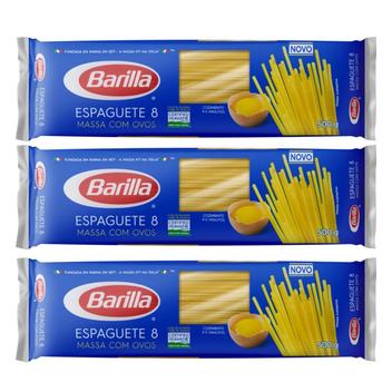 Kit 3 Macarrão Barilla Massa com Ovos Espaguete 8 500g - Macarrão ...