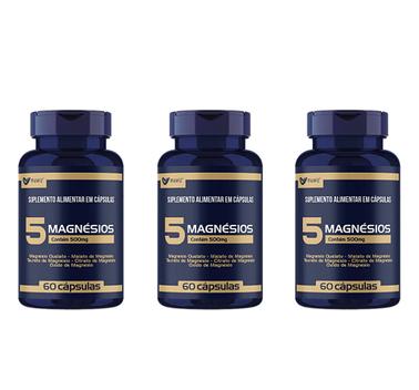 Kit 3 Magnésio 5 Fontes 60 Cápsulas Muwiz - Cloreto de Magnésio ...
