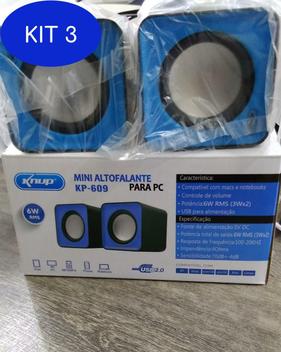 Kit 3 Mini Alto-falante Para Pc Knup KP-609 - Peças para Computador e ...