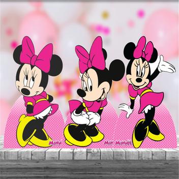 Kit 3 Minnie Rosa Totem Display Mesa Festa Aniversário - Decorando e ...