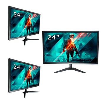 Kit 3 Monitor Led 24 Polegadas Full HD 60hz Escritorio Home Office ...