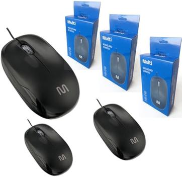 Kit 3 Mouses Com Fio Classic 1200dpi e Mouse pad Slim Multilaser - Kit ...