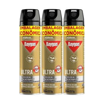 Kit 3 Multi-inseticidas Repelente Ultra Raid 360ml - Baygon ...