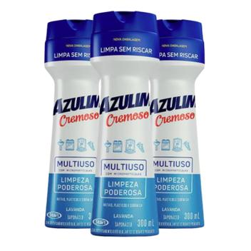 Kit 3 Multiuso Cremoso Azulim 300ML Lavanda Limpeza Poderosa - AZULIM ...