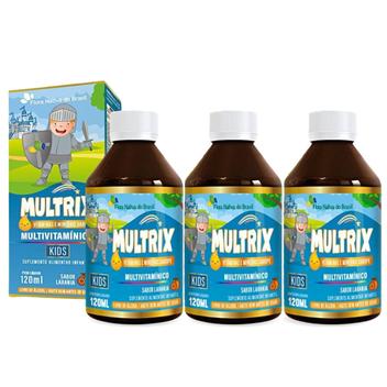 Kit 3 Multivitamínico Vitaminas e Minerais Multrix Kids Sabor Laranja ...