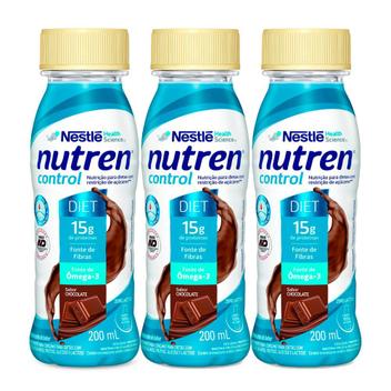 Kit 3 Nutren Control Diet Chocolate Suplemento Alimentar 200ml ...