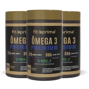 Kit 3 Ômega 3 Concentrado Óleo De Peixe 1000mg Com Selo Meg3 EPA 660mg ...