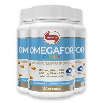 Kit 3 Omegafor Family Ômega 3 Vitafor 120 Cápsulas - Ômega 3 / Óleo de ...