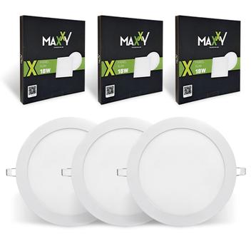 Kit 3 Painel Luminária Led Redondo Embutir 18w Branca Neutra - MAXXY ...