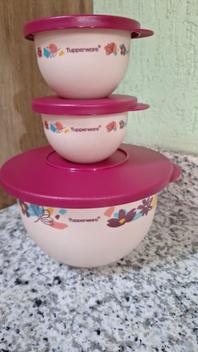 Kit 3 peças Tigela Murano Flores ao Vento Tupperware - Pote - Magazine ...