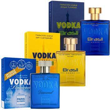 Kit 3 Perfumes Importado Vodka Azul+Vodka Amarelo+Vodka - Paris Elysees ...