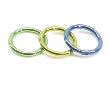 Kit 3 Piercings Argola Click em Titânio Cores do Brasil Verde Amarelo e ...