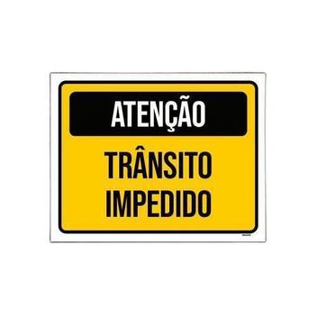 Kit 3 Placa Sinalização - Atenção Trânsito Impedido - Sinalizo - Placa ...