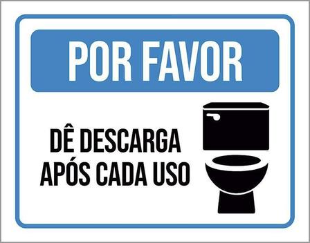 Kit 3 Placas Por Favor Dê Descarga Após Cada Uso - Sinalizo - Placa de ...