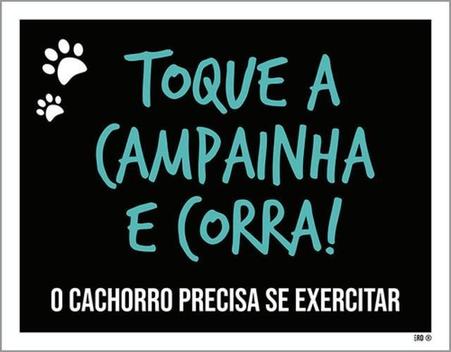 Kit 3 Placas Toque Campainha Corra 36X46 - Sinalizo - Campainha ...