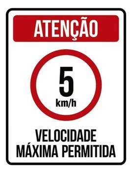 Kit 3 Placas Velocidade Máxima 5Km Máximo 36X46 - Sinalizo - Placa de ...
