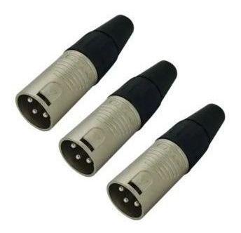 Kit 3 Plug Conector Rean Xlr Macho Neutrik Rc3m - Plugs e Adaptadores ...
