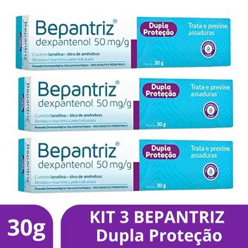 Kit 3 Pomada Bepantriz Dupla Proteção Dermo 30g - Cimed - Pomadas ...