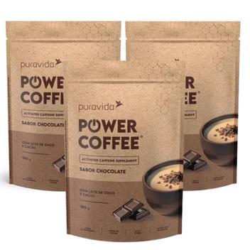 Kit 3 Power Coffee Suplemento Todos sabores 180g PuraVida - Produtos ...